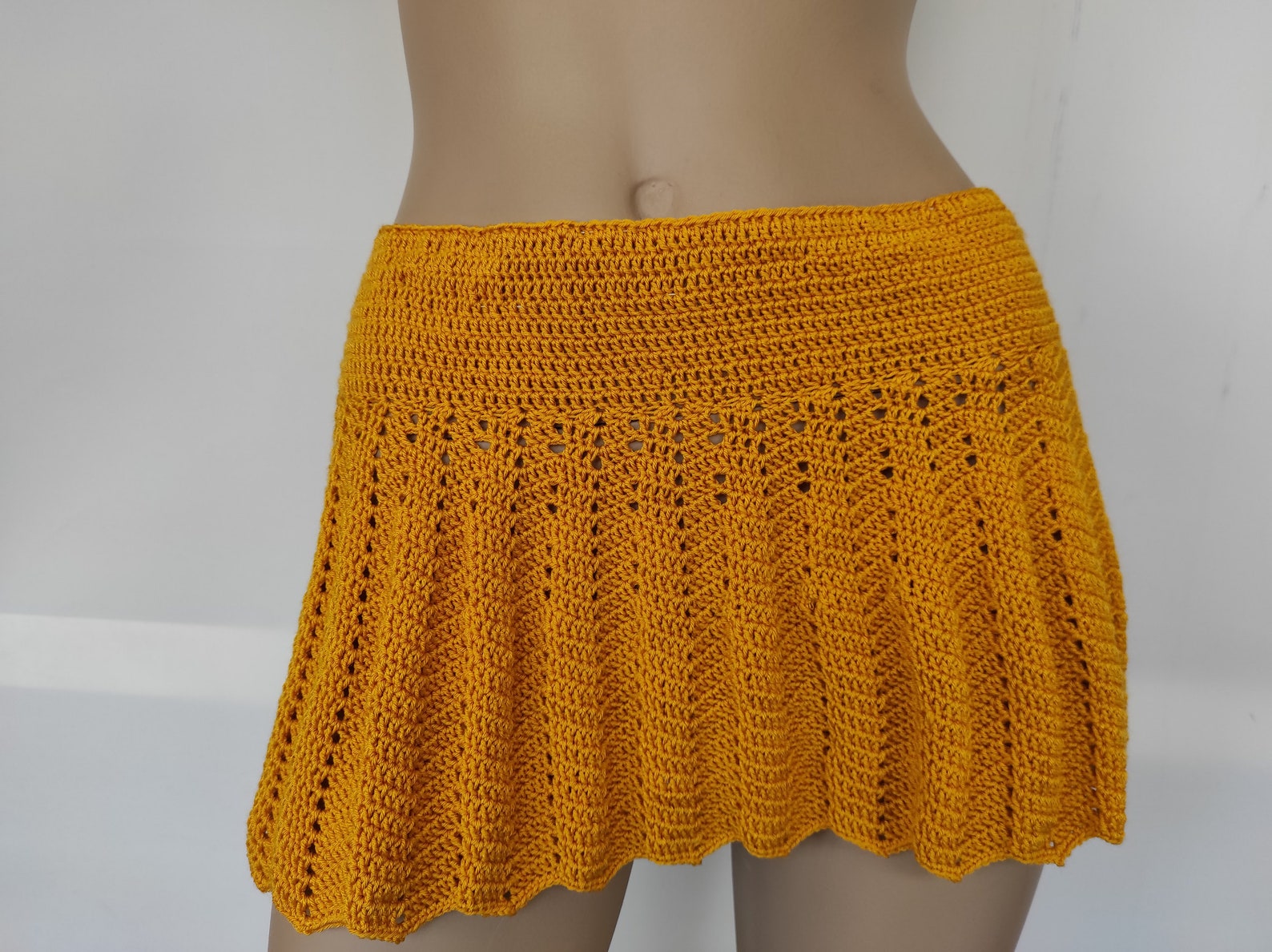 Micro Mini Crochet Ruffled Skirt | Festival Clothing | Beach Skirt ...