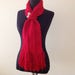 Red Crochet Scarf, Button Scarf, Long Fringe Scarf, Fall / Winter Wool ...