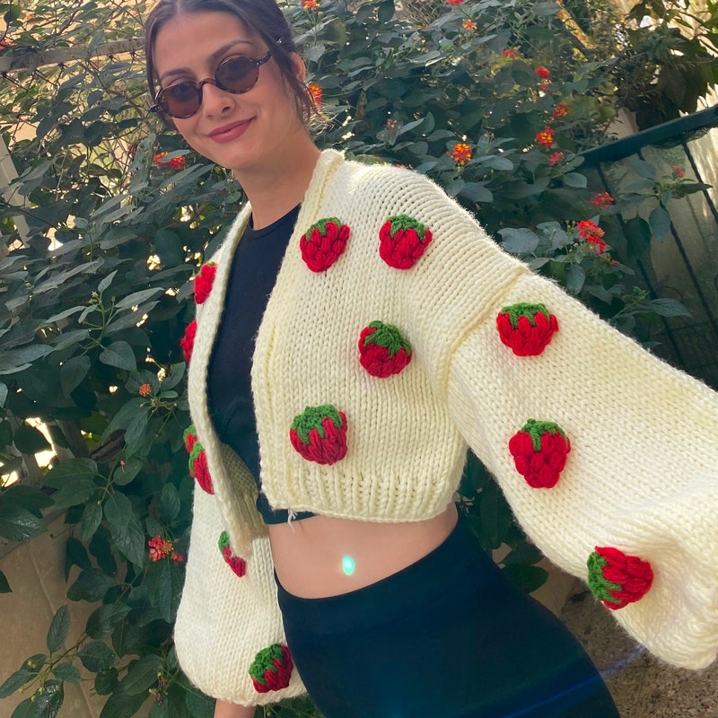 Strawberry Cardigan - Etsy