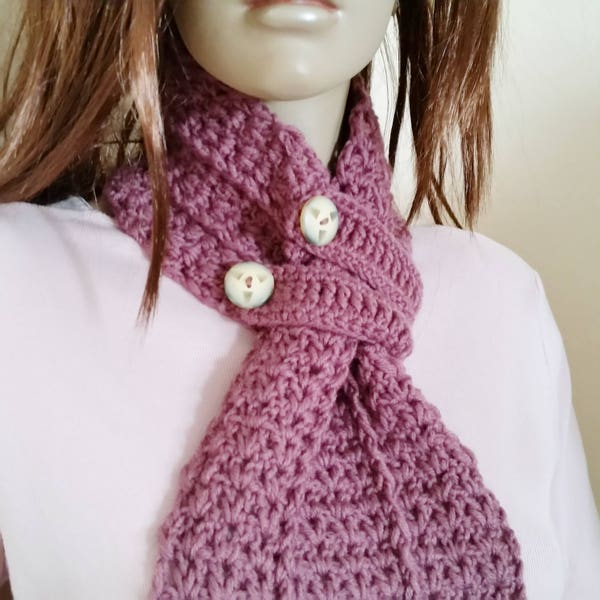 Crochet Button Scarf - Etsy
