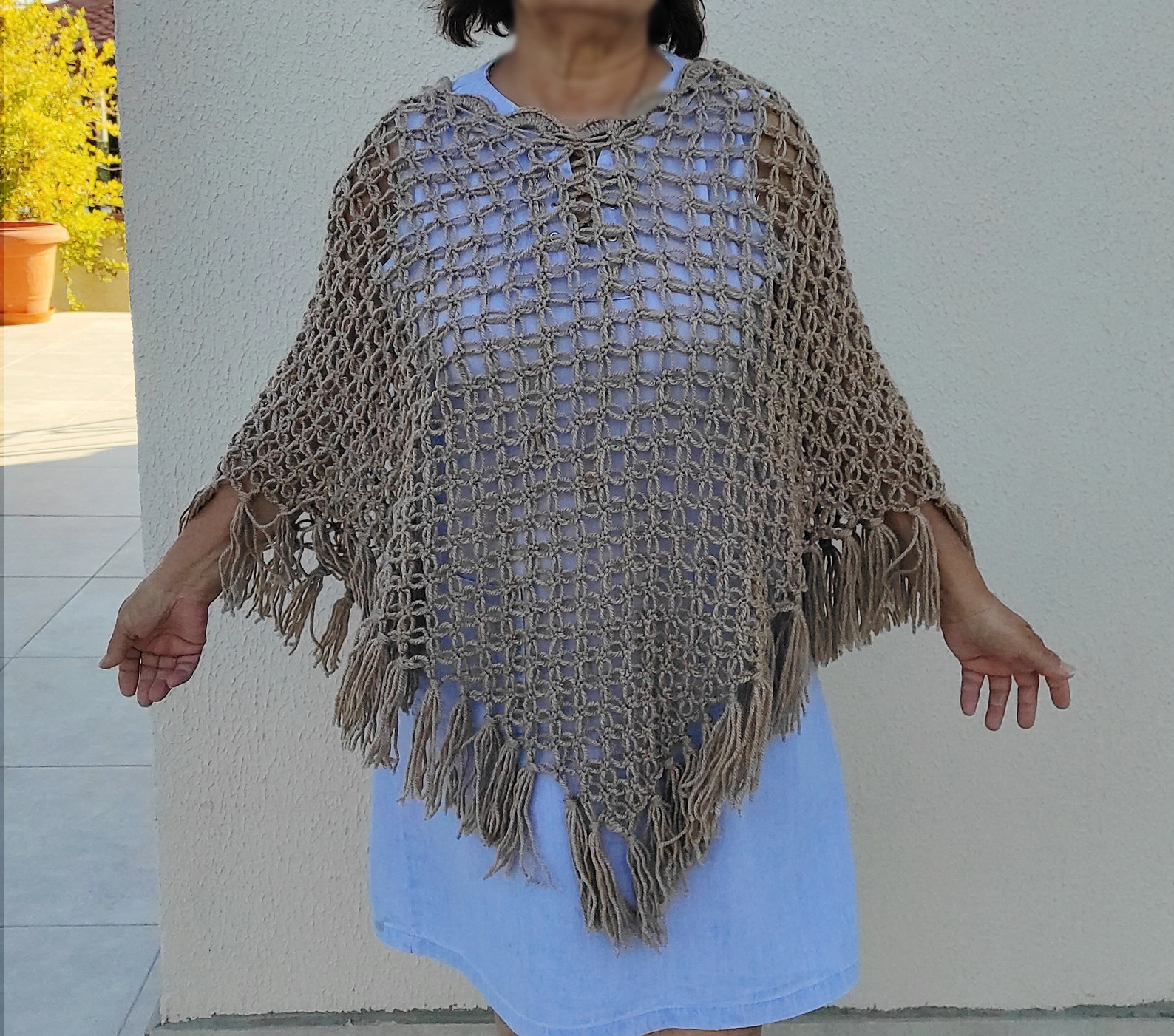 Pink Crochet Poncho Open Work Poncho Fishnet Poncho Women - Etsy