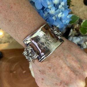 Bracelet, Cuff, Chunky, Silver, Initials, Personalized (lg Silver Cuff ...