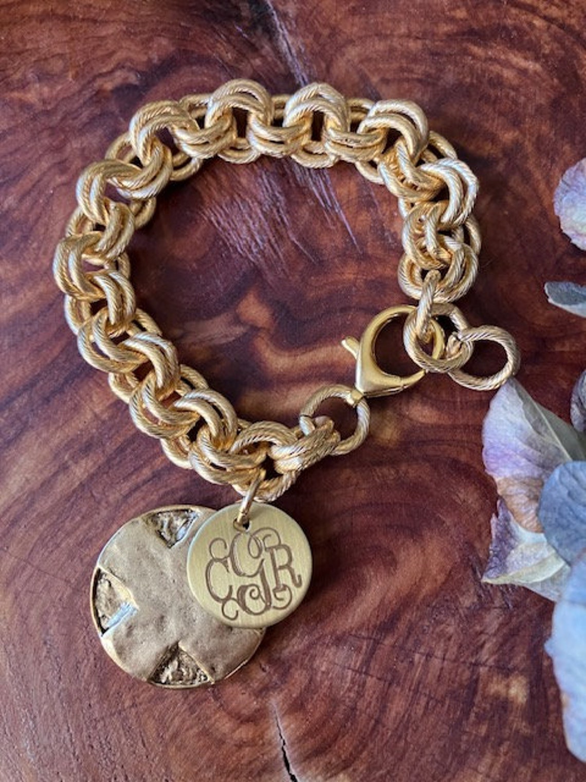 Bracelet, 12K Gold Overlay, Steel Chain, Lord's Prayer Disc, Christian ...