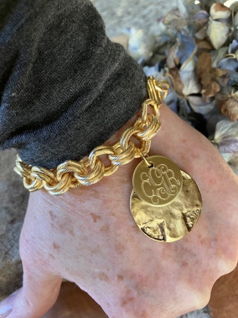 Bracelet, 12K Gold Overlay, Steel Chain, Lord's Prayer Disc, Christian ...
