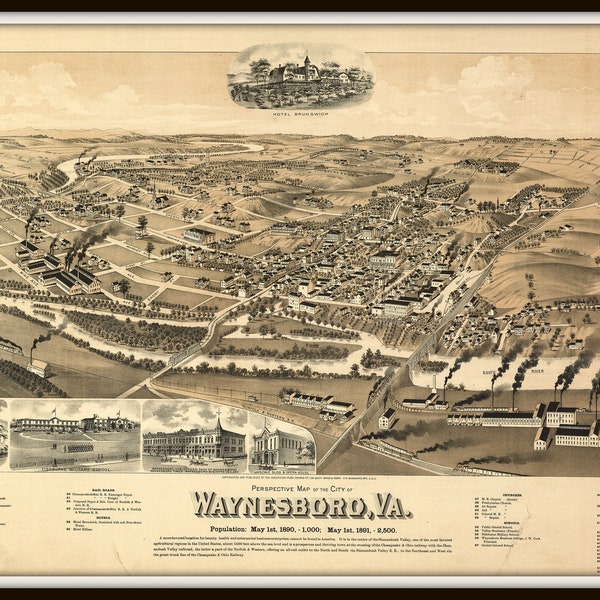 Waynesboro Va Map - Etsy