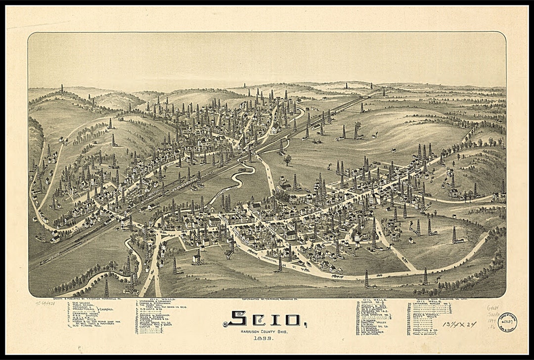 Scio OH Panoramic Map Vintage Map Vintage Map Art Vintage - Etsy