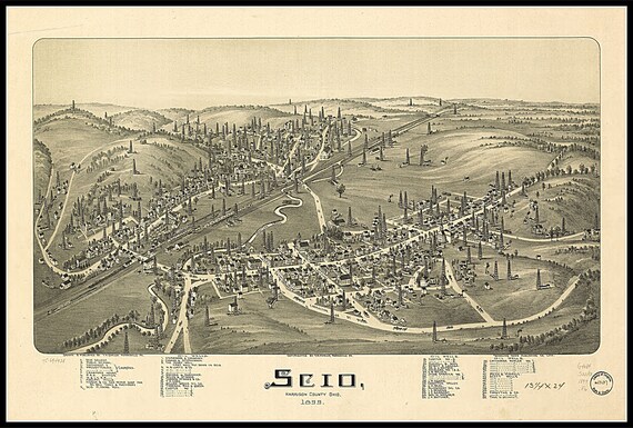Scio OH Panoramic Map Vintage Map Vintage Map Art Vintage | Etsy