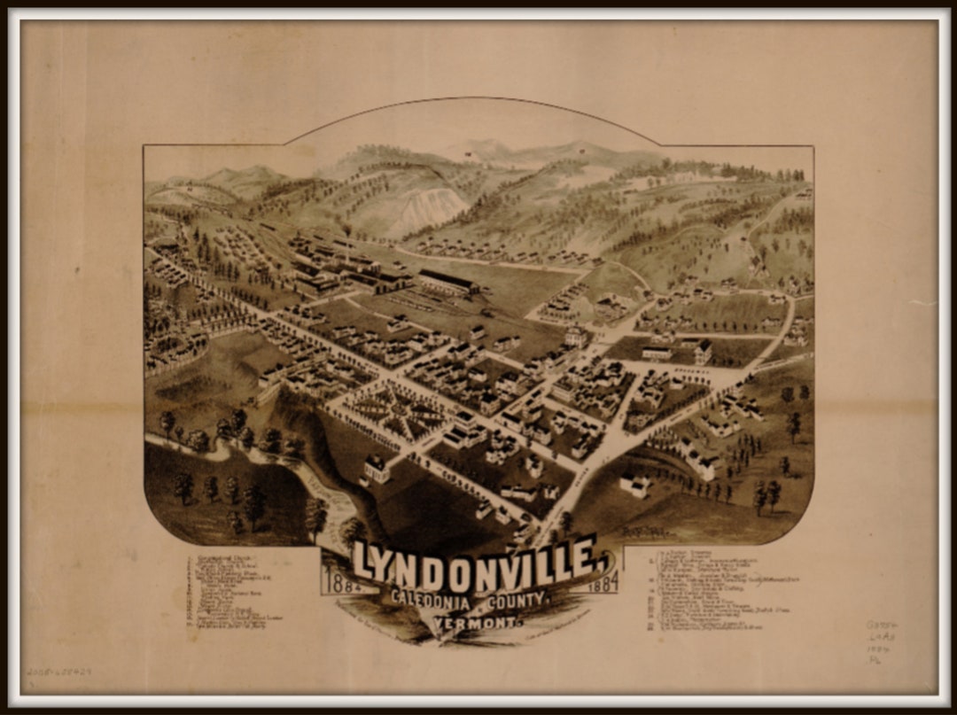Lyndonville VT Panoramic Map Vintage Map Vintage Map Art - Etsy