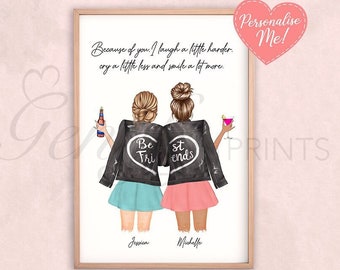 Personalised Friendship Print Gift for Best Friends | Etsy UK