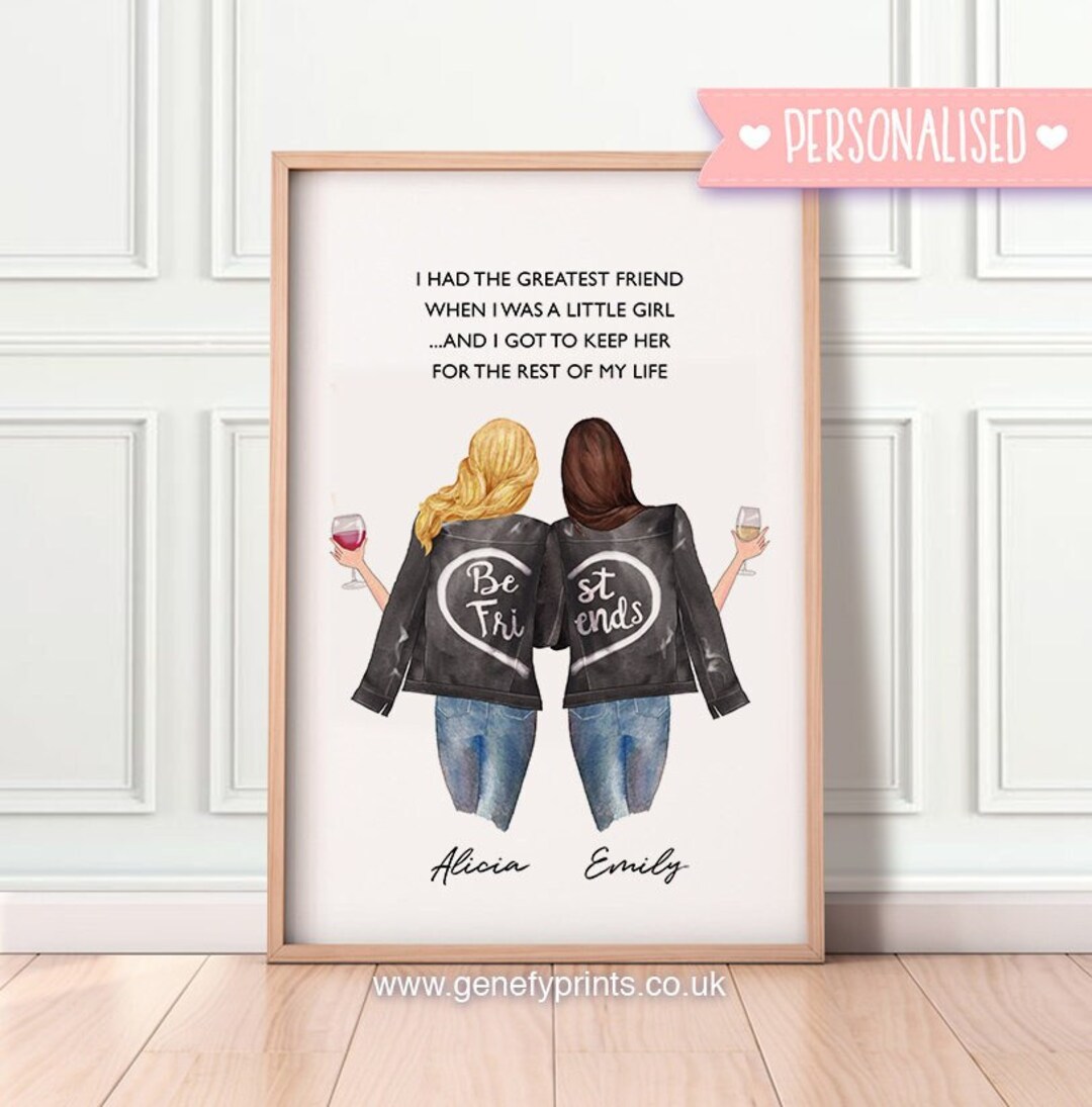 Personalised Friendship Print - Gift for Best Friends - Best Friend ...