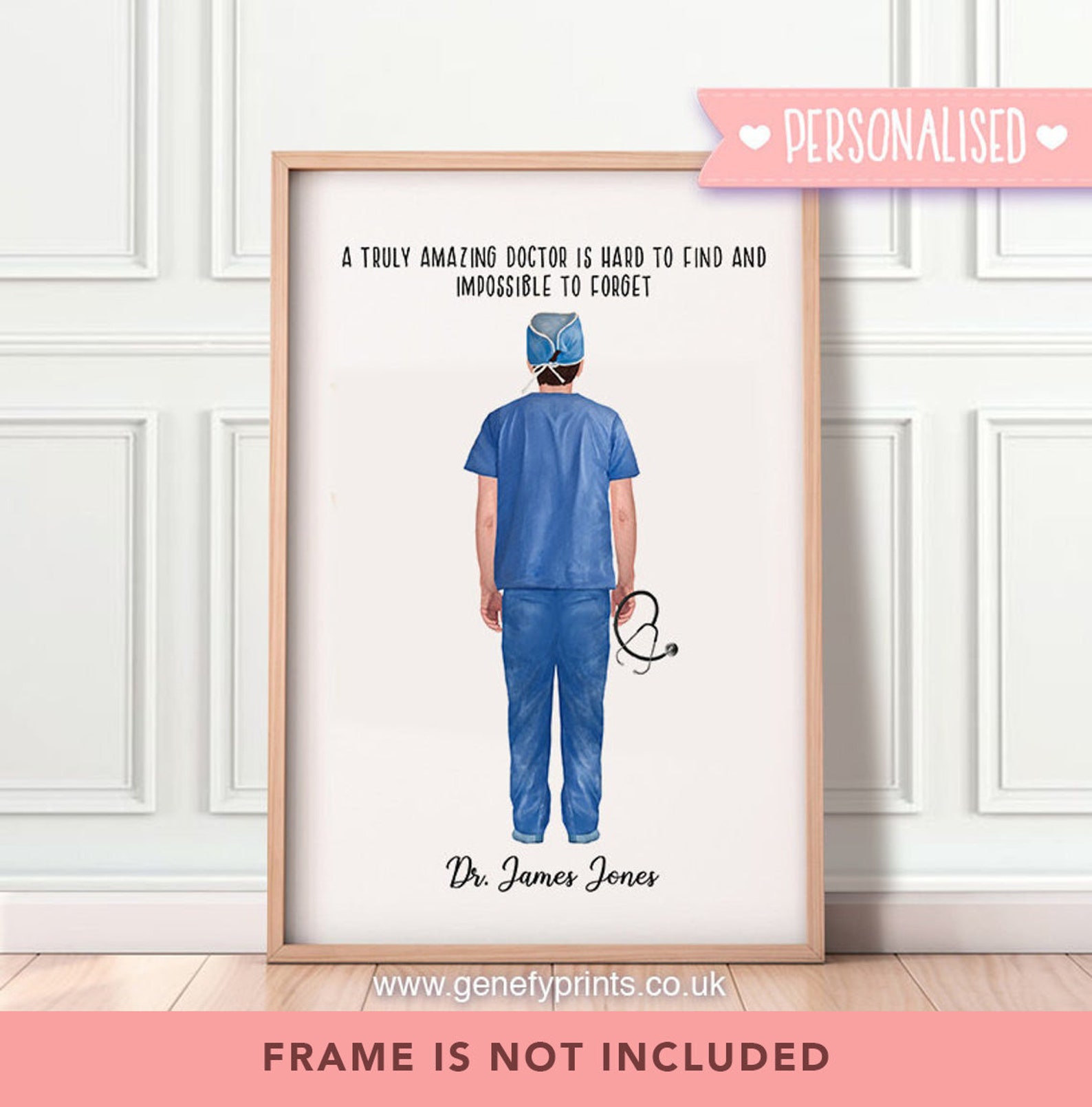 Personalised Male Doctor Print Male Doctor Gift Idea Thank | Etsy