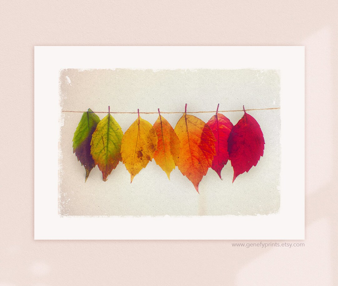 Leaves Print - Fall Print - Autumn Print - Fall Leaves Print - Rustic ...