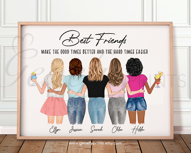 Personalised Friendship Print Gift for Best Friends True - Etsy UK