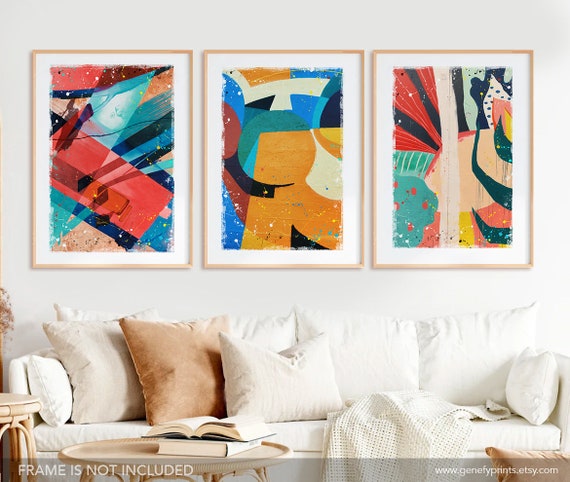 Abstract Art Set of 3 Prints Abstract Print abstract Wall | Etsy