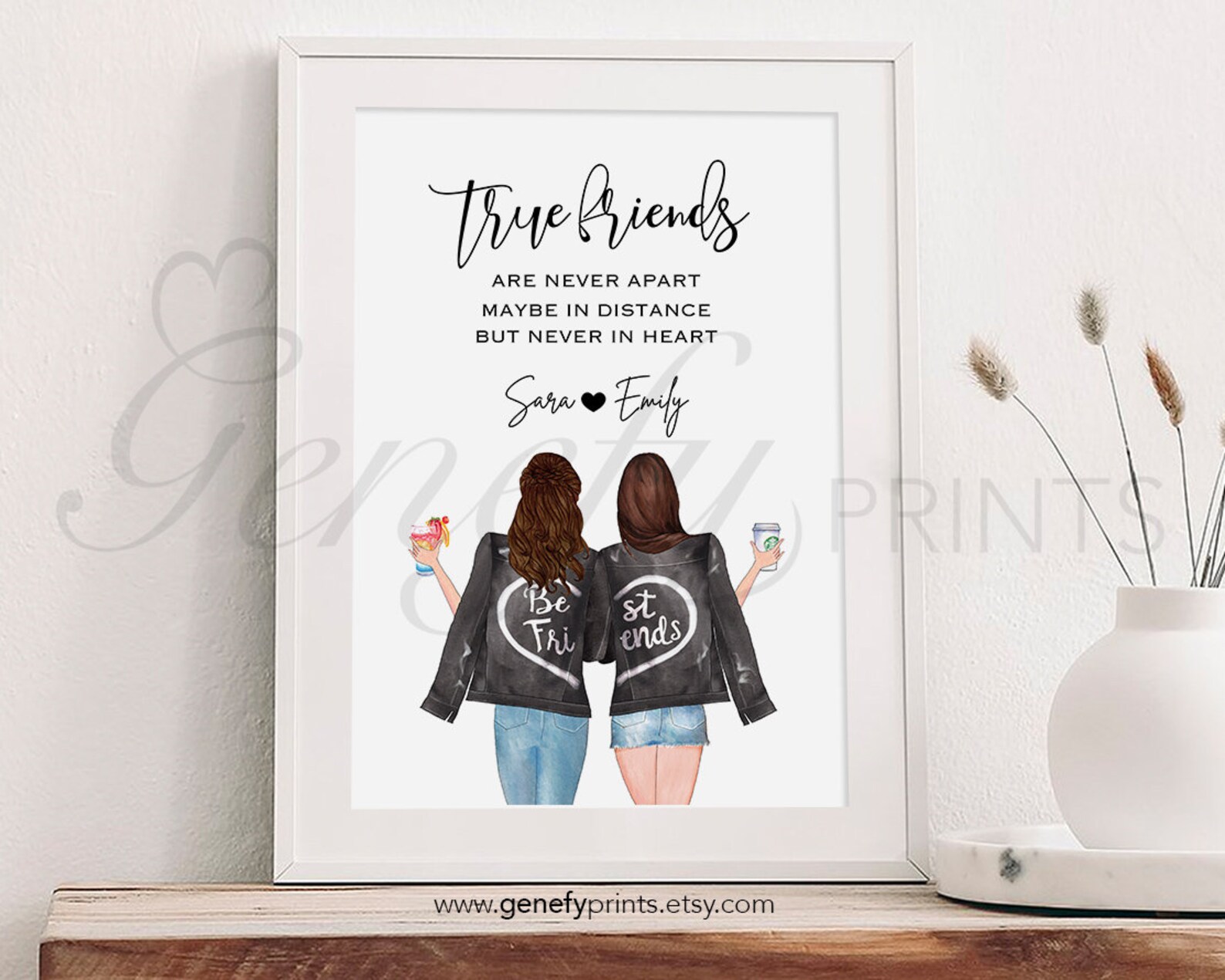 Personalised Friendship Print - Gift for Best Friends - Personalised ...