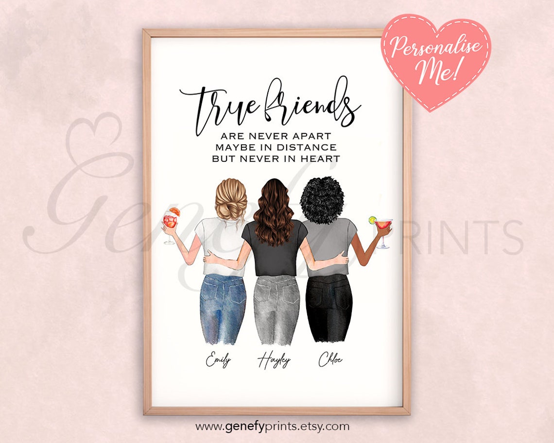 Personalised Friendship Print Gift for Best Friends - Etsy