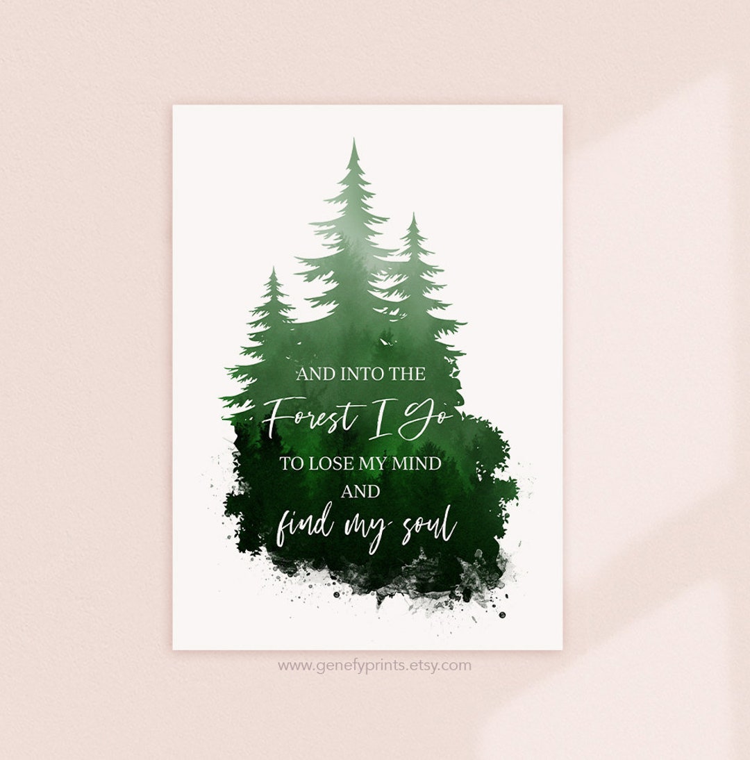 Forest Quote Watercolor Print: Outdoor Adventure Art - Etsy