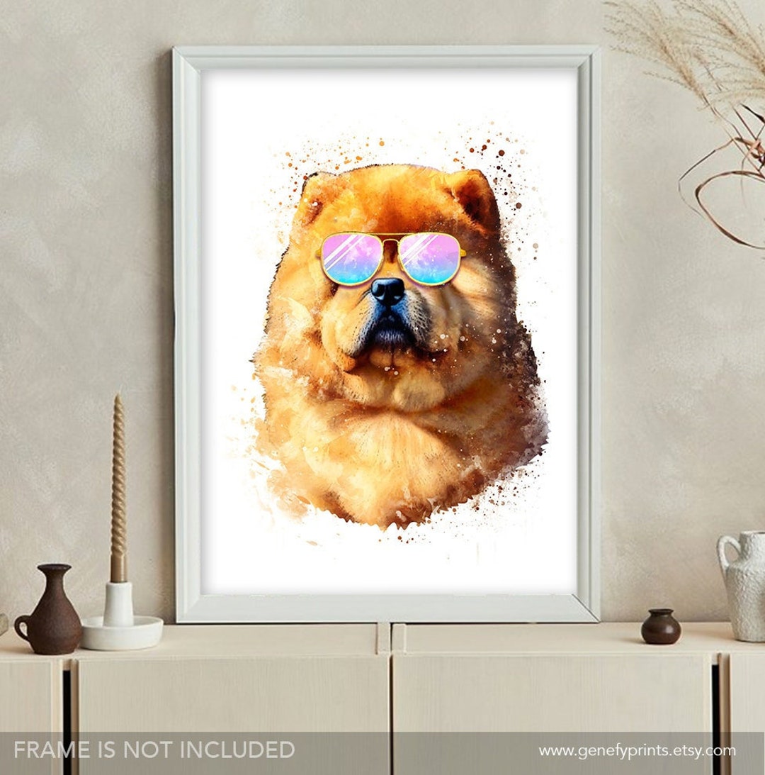 Cute Chow Chow Portrait, Funky Chow Chow Print, Funny Chow Chow Wall ...