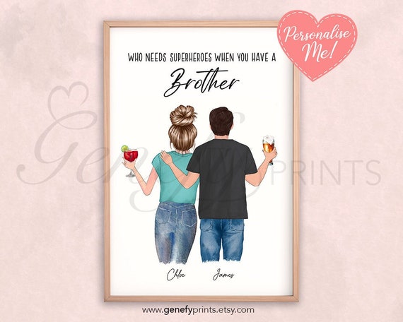 Personalised Brother Print Brother Gift Personalised Gift | Etsy