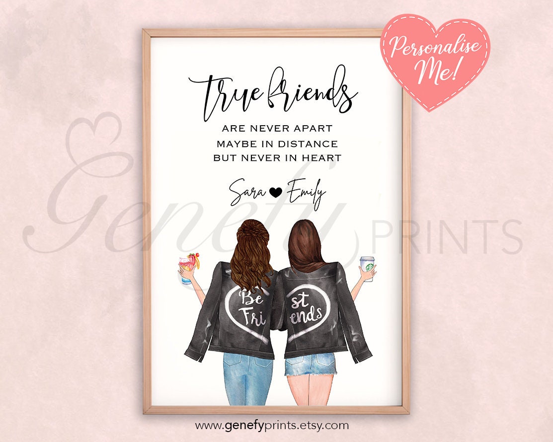 Personalised Friendship Print - Gift for Best Friends - Personalised ...