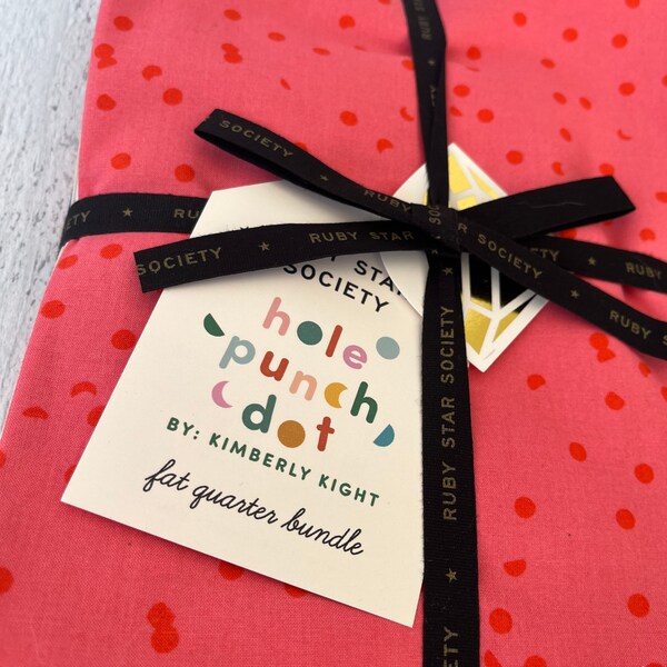 Hole Punch Dot Ruby Star Fabric - Etsy