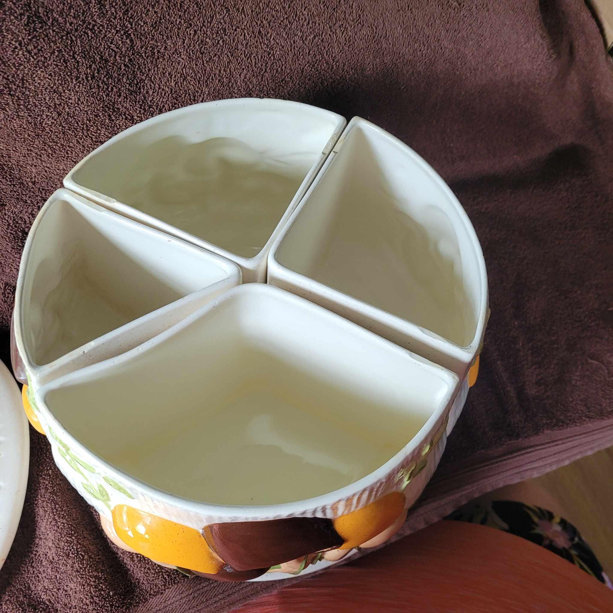 Vintage Mushroom Carousel 4 Section Divided Canister Set With Tray ...