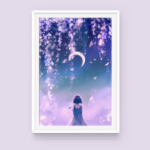 Anime Art Print Poster: Moon Child - Etsy