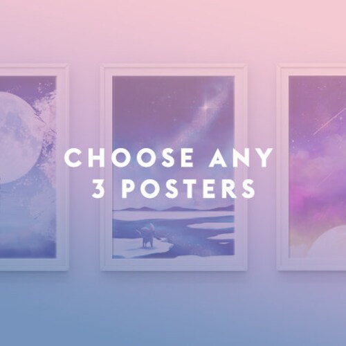 Choose Any 3 Posters Set Fantasy Art Art Poster Set Wall - Etsy