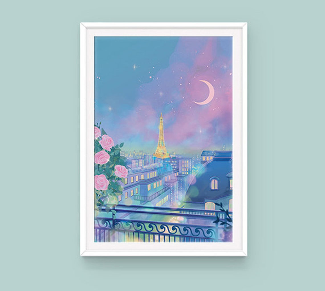 Poster: Night Out in Paris - Etsy