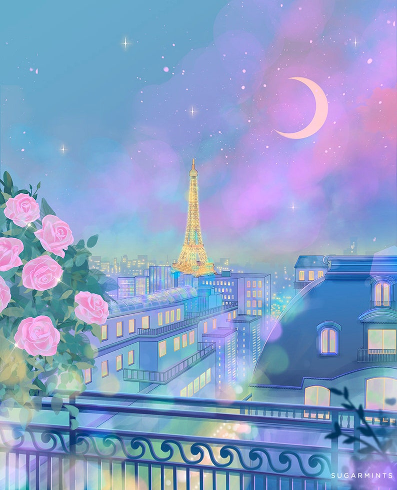 Poster: Night Out in Paris - Etsy
