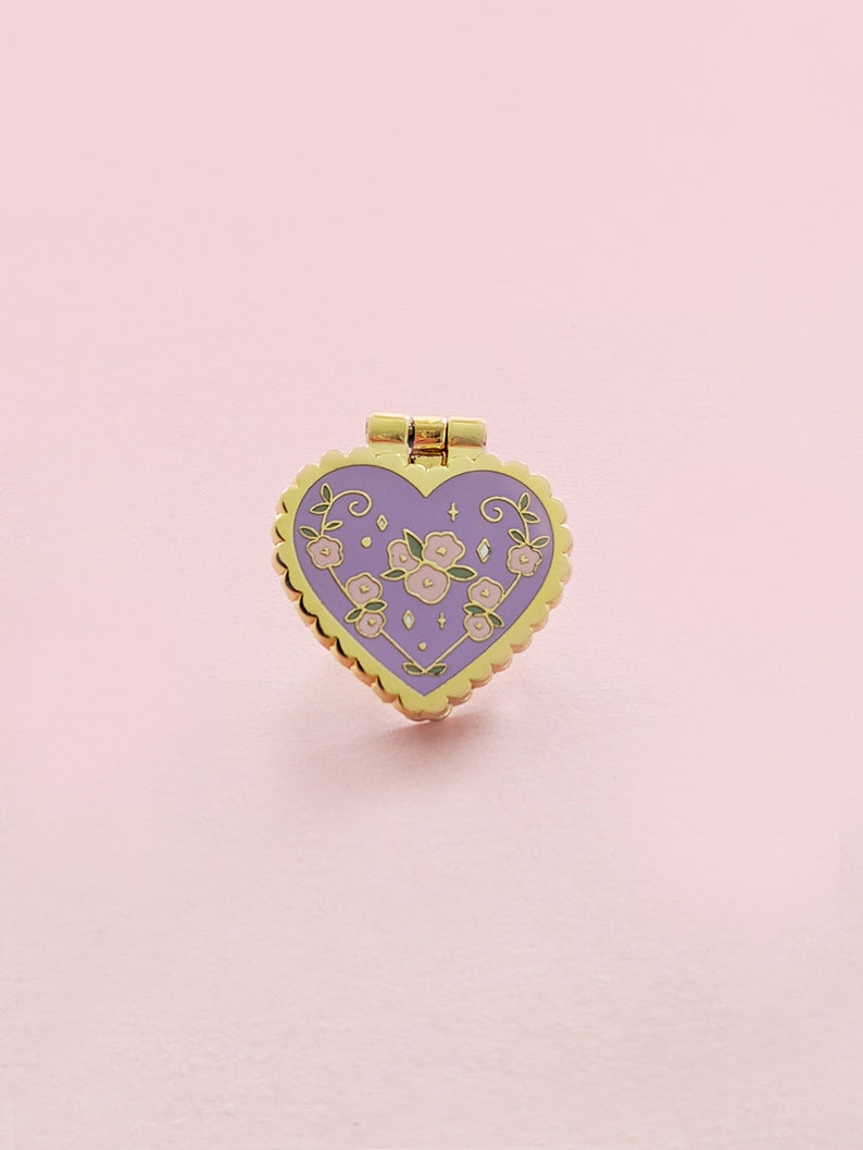 Heart Locket Hinged Enamel Pin - Etsy