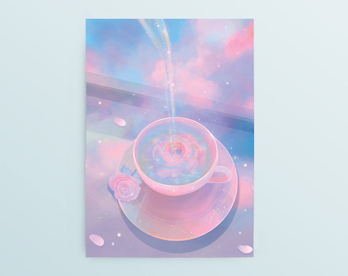 Postcard: Rose Tea - Etsy