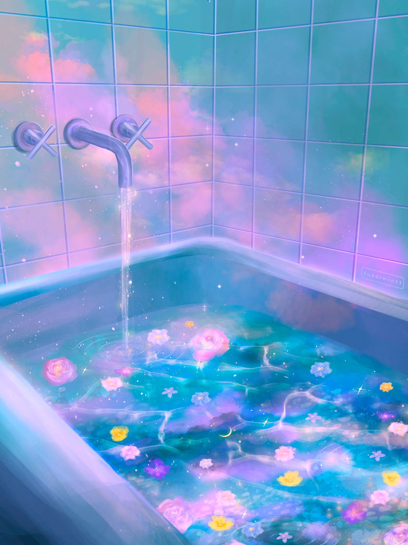 Poster: Fairy Bath - Etsy