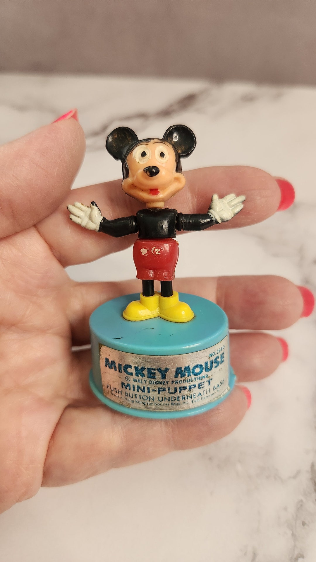 Mickey Mouse Push Button Mini-puppet - Etsy