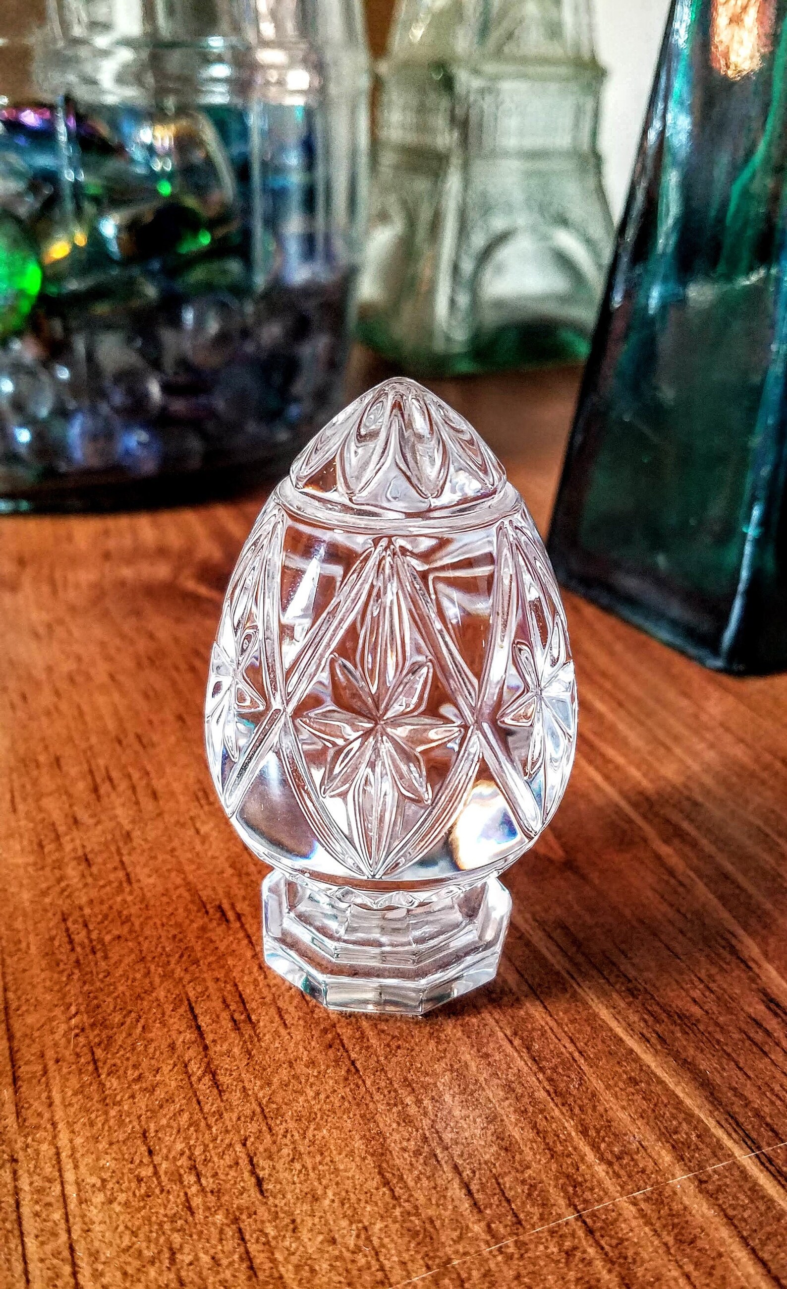 Vintage Paperweight Style Cut Crystal Egg With Pedestal Base - Etsy