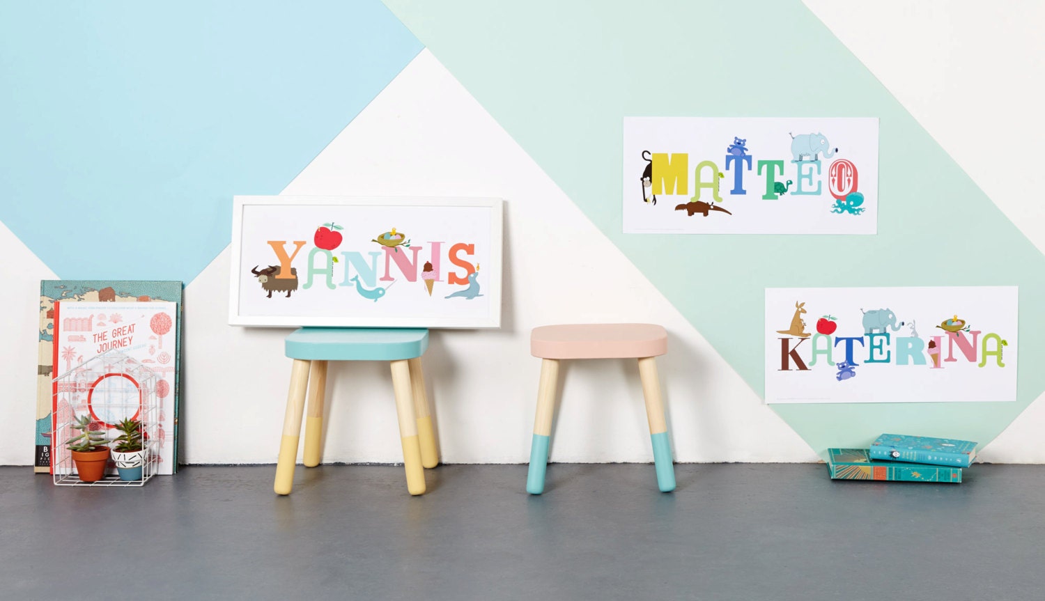 Personalised Name// Print/poster, With Alphabetical Illustration ...