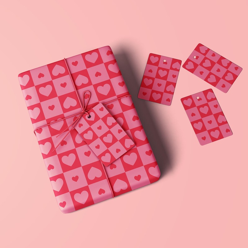 Hearts Wrapping Paper - Etsy