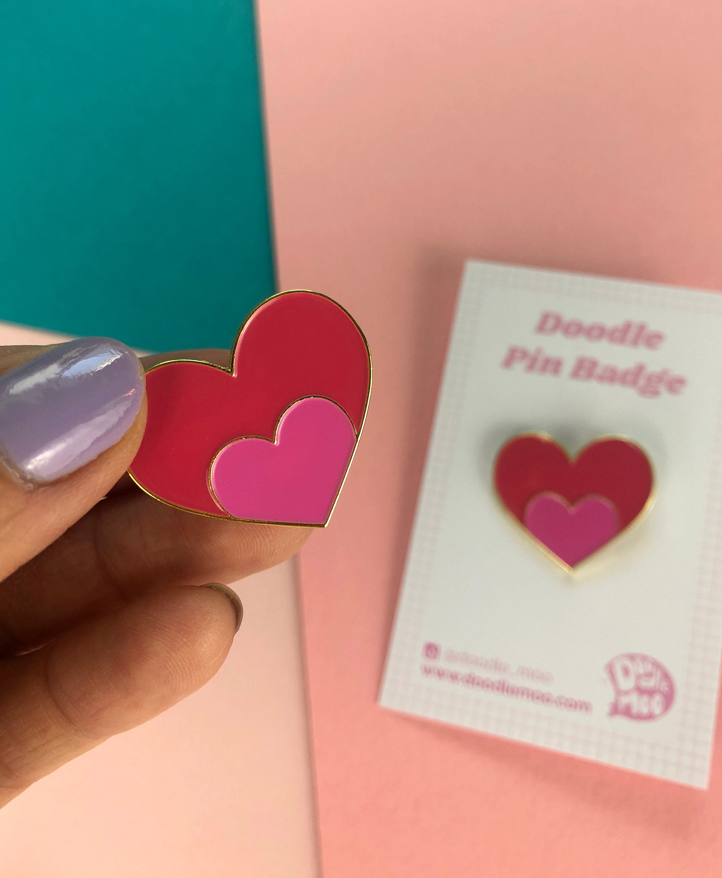 Heart Enamel Pin Love Shout / Love Enamel Pin / Pink Heart Pin / Enamel ...