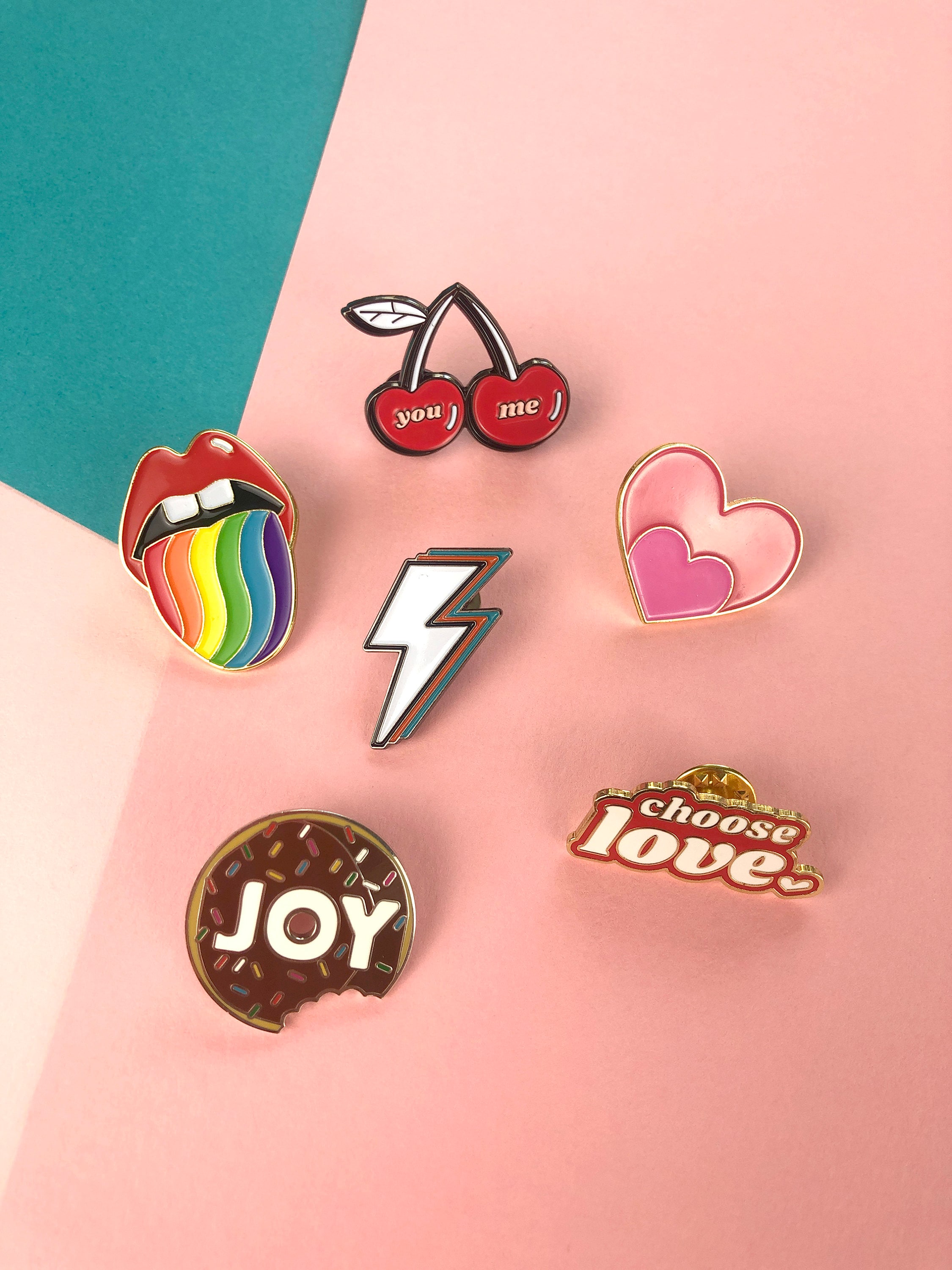 KISS ME RAINBOW Enamel Pin, Lips Pin, Lips & Tongue Pin, Hard Enamel ...