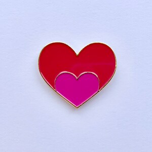 Heart Enamel Pin Love Shout / Love Enamel Pin / Pink Heart Pin / Enamel ...