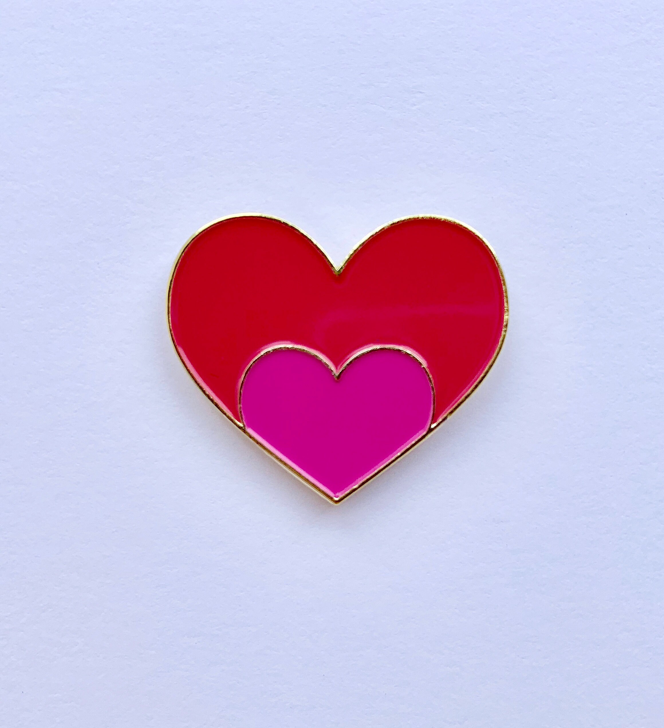 Heart Enamel Pin Love Shout / Love Enamel Pin / Pink Heart Pin / Enamel ...
