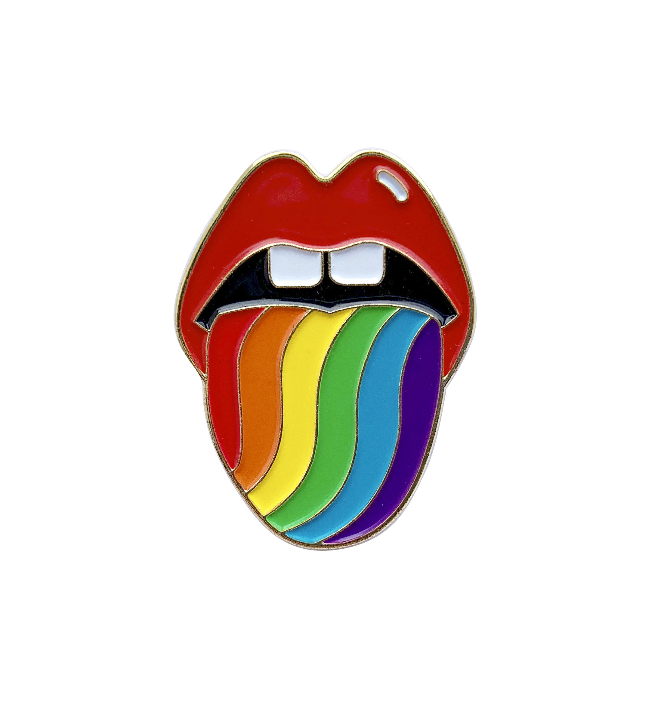 KISS ME RAINBOW Enamel Pin, Lips Pin, Lips & Tongue Pin, Hard Enamel ...