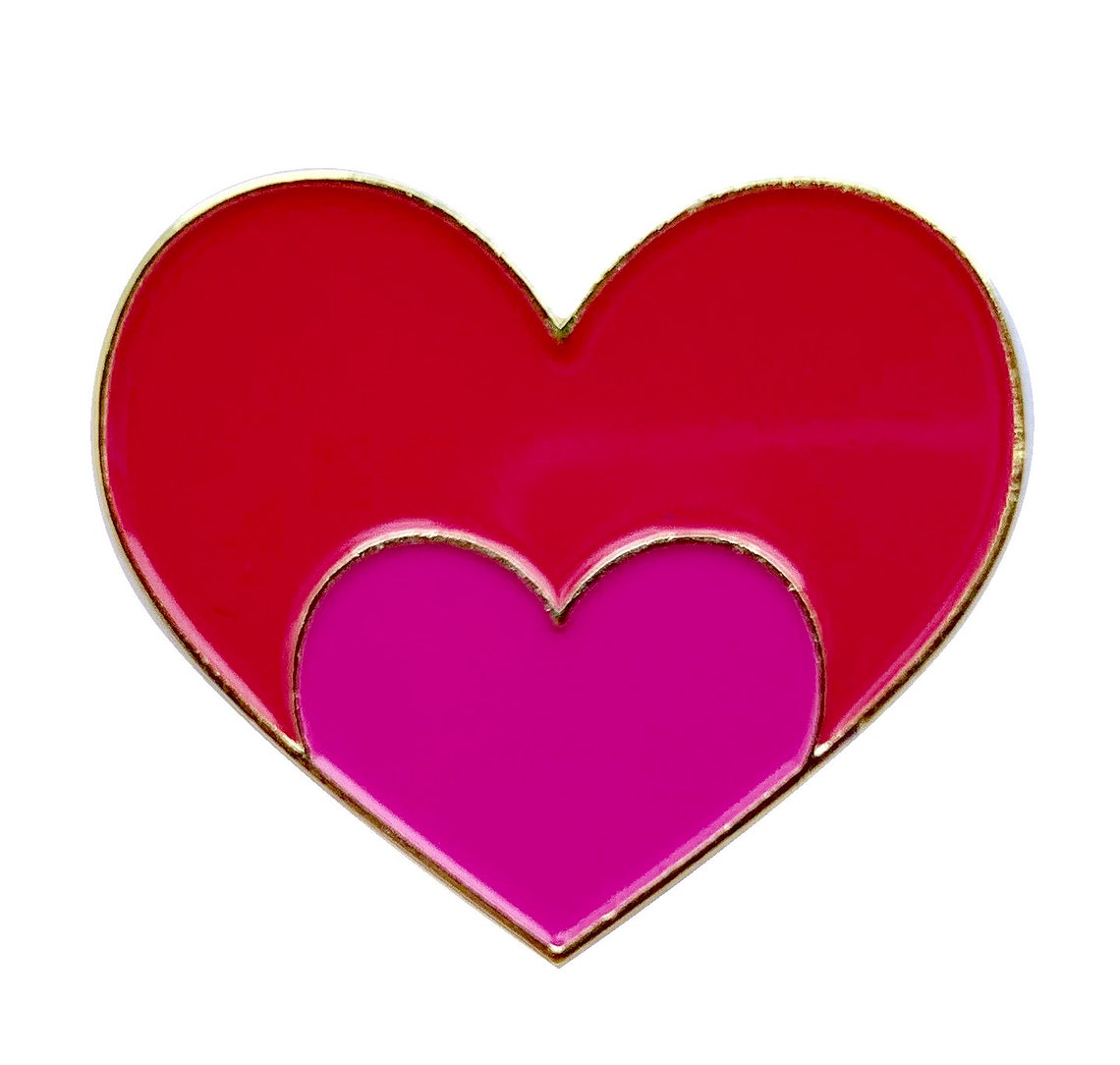 Heart Enamel Pin Love Shout / Love Enamel Pin / Pink Heart Pin / Enamel ...