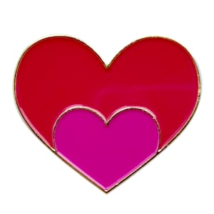 Heart Enamel Pin Love Shout / Love Enamel Pin / Pink Heart Pin / Enamel ...