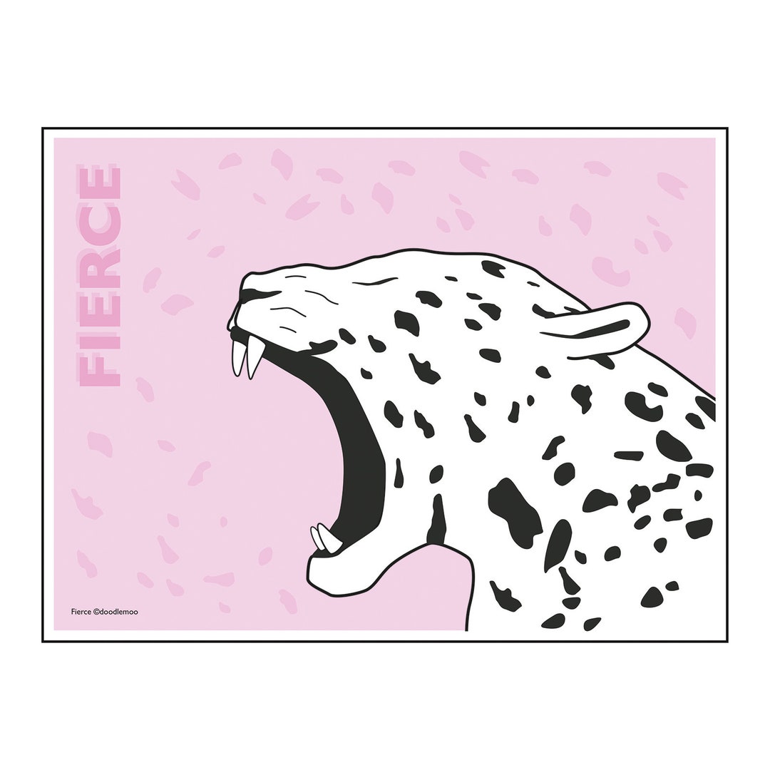 FIERCE Jaguar Print/poster, Wallart, Bedroom Art, Be Fierce / Jaguar ...