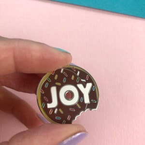 JOY Doughnut Enamel Pin, Doughnut Pin, Soft Enamel Pin, Joy Pin - Etsy