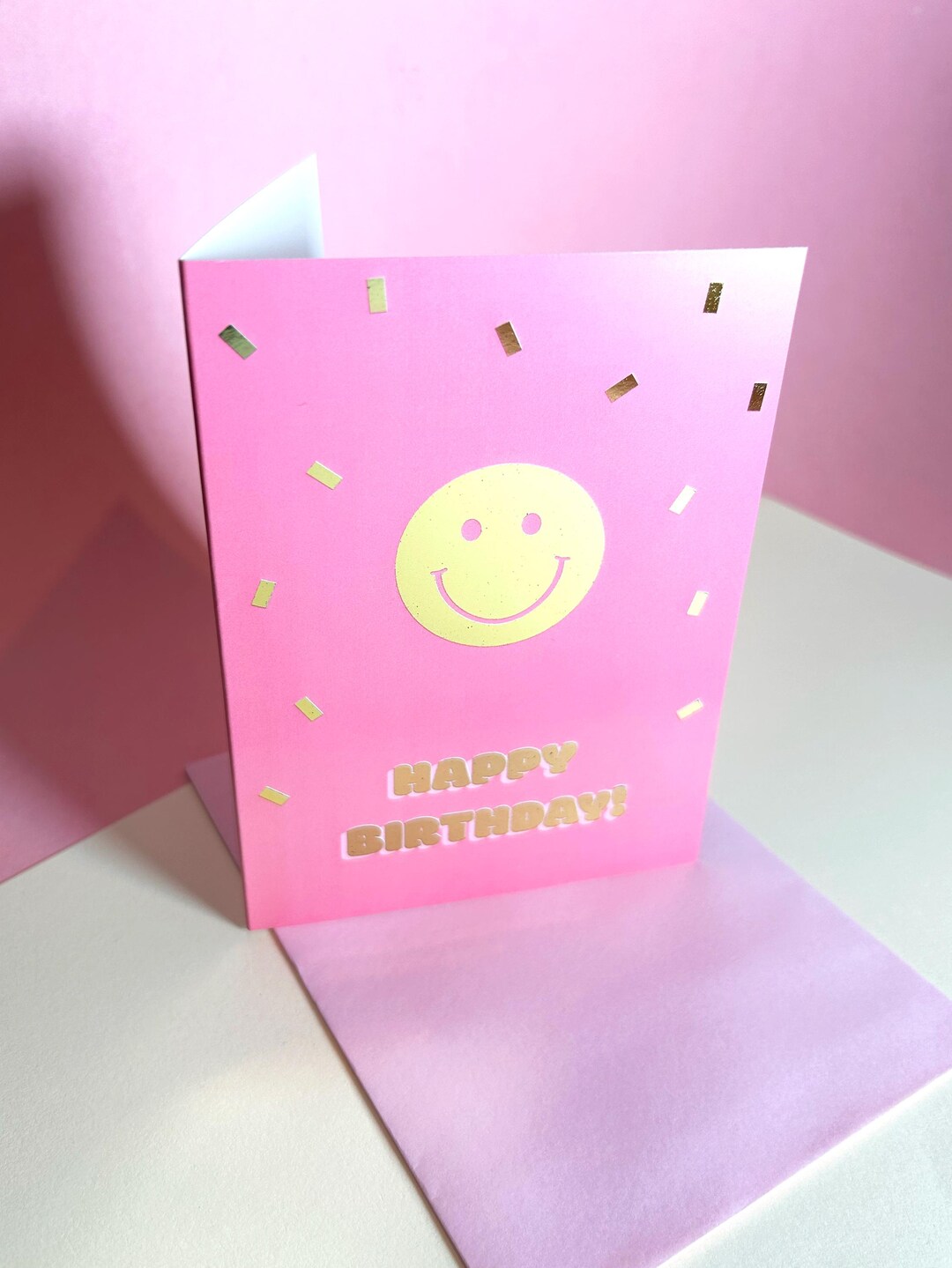 Happy Face Birthday Card/ Happy Face Birthday Card / Birthday Greeting ...