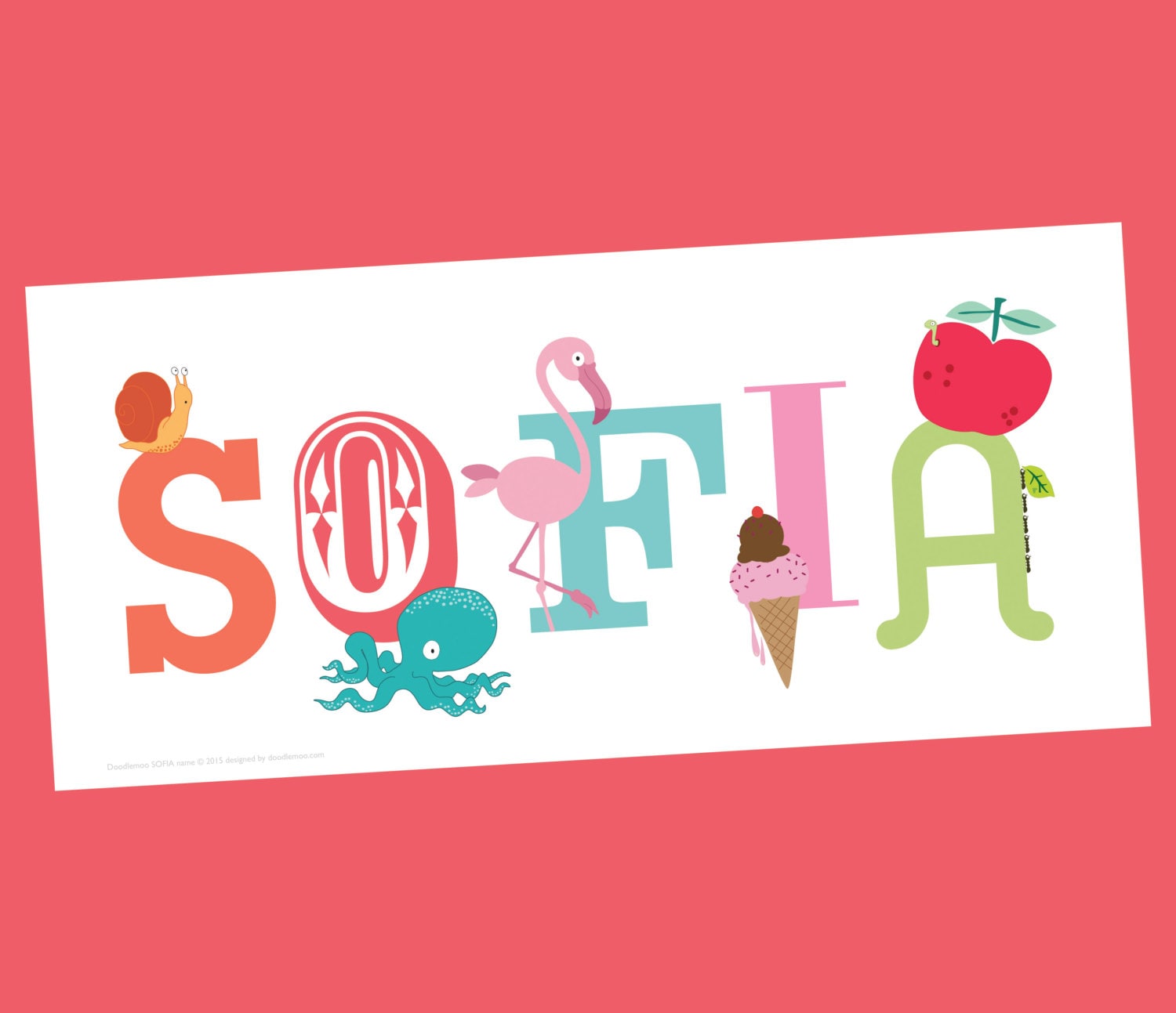 Personalised Name// Print/poster, With Alphabetical Illustration ...