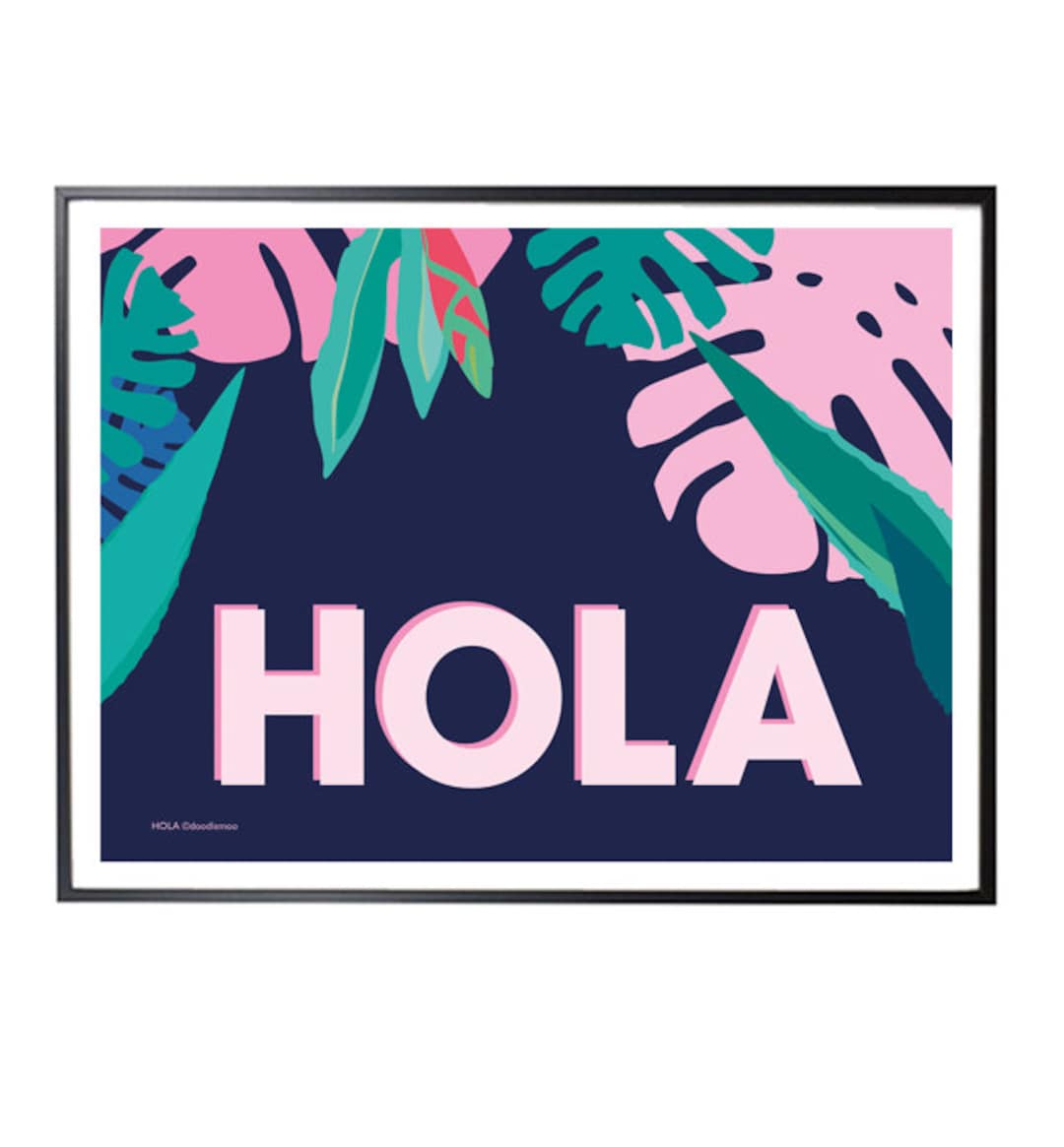 HOLA Tropical// Print/poster, Wallart, Bedroom Art, Tropical Vibes ...