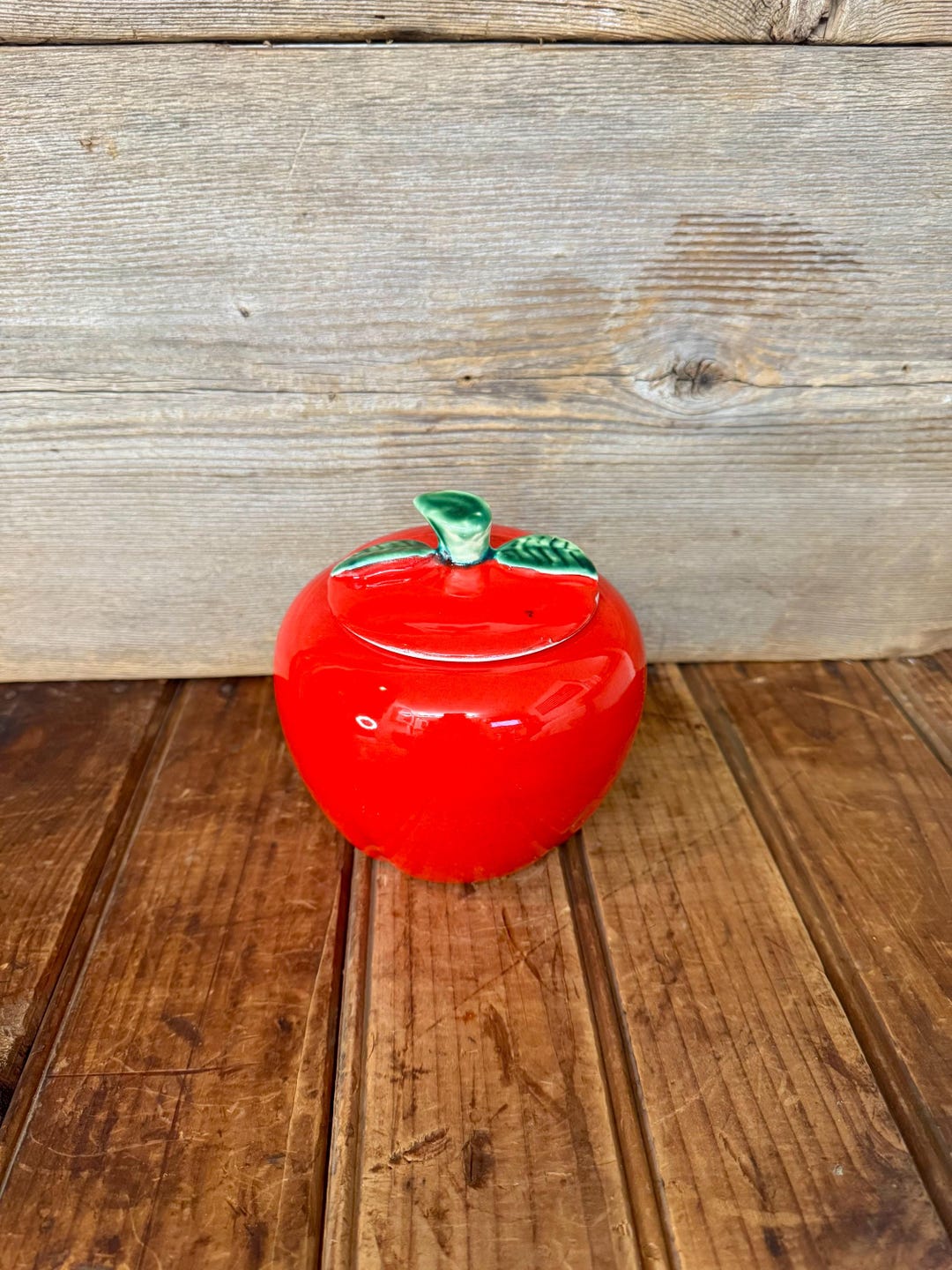 Vintage Apple Cookie Jar, Vintage Apple Treat Jar, Vintage Apple Decor ...